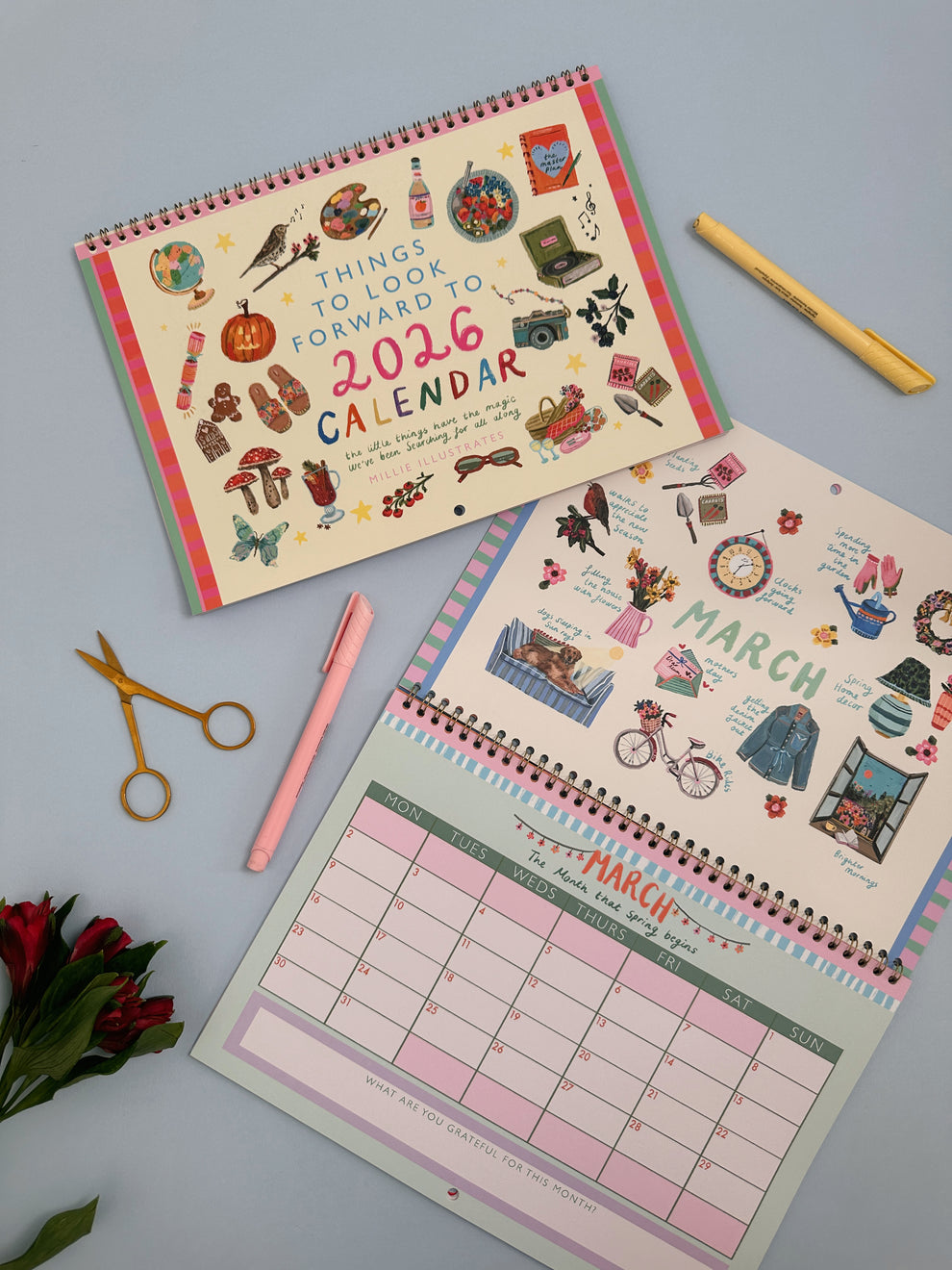 2026 "things to look forward to" A4 calendar – Millieillustrates